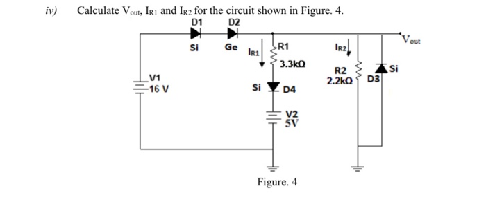 Solved iv) Calculate Vout, Iri and Ir2 for the circuit shown | Chegg.com