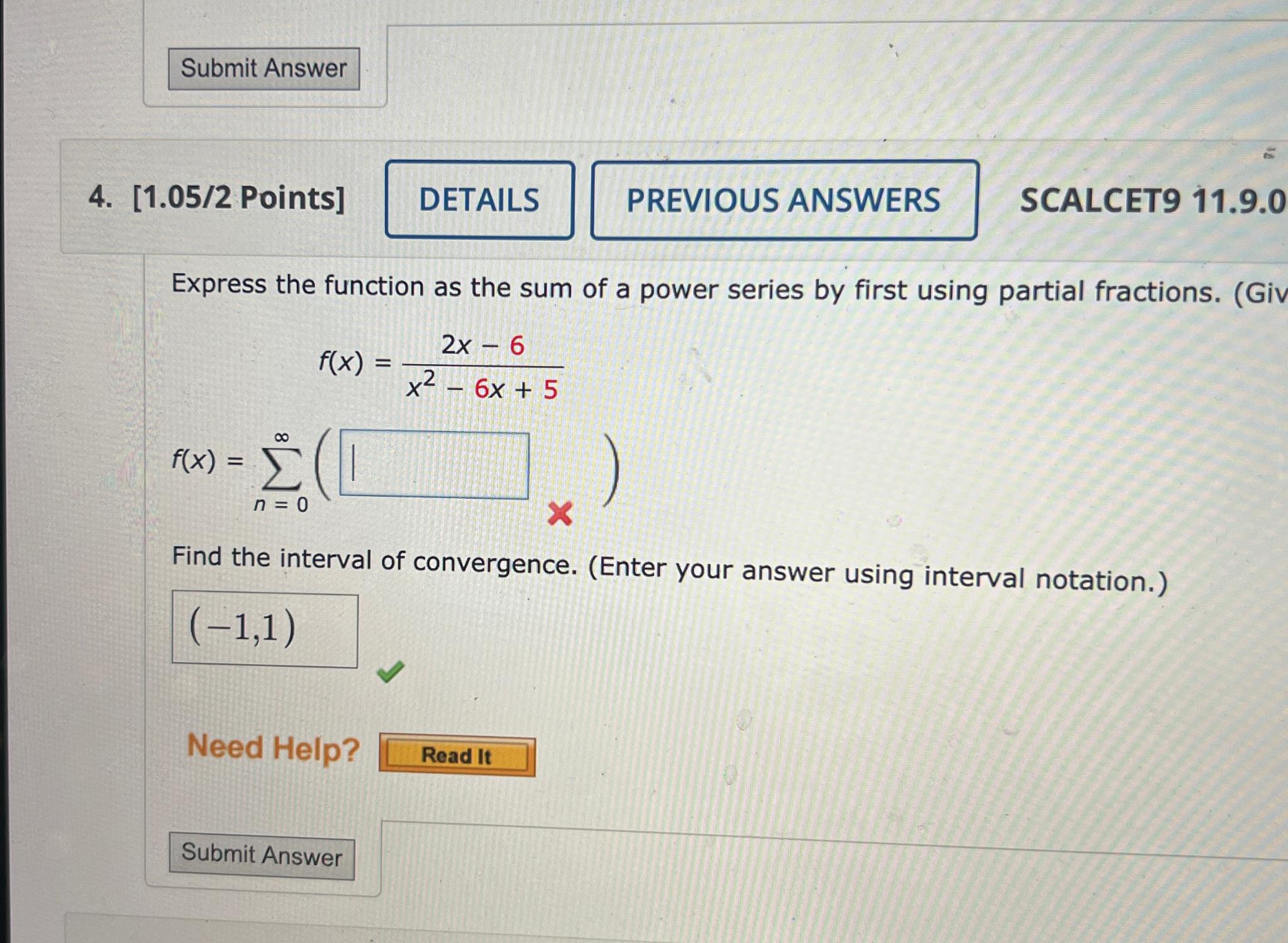 Solved Points]SCALCET9 11.9.0Express the function as the sum | Chegg.com