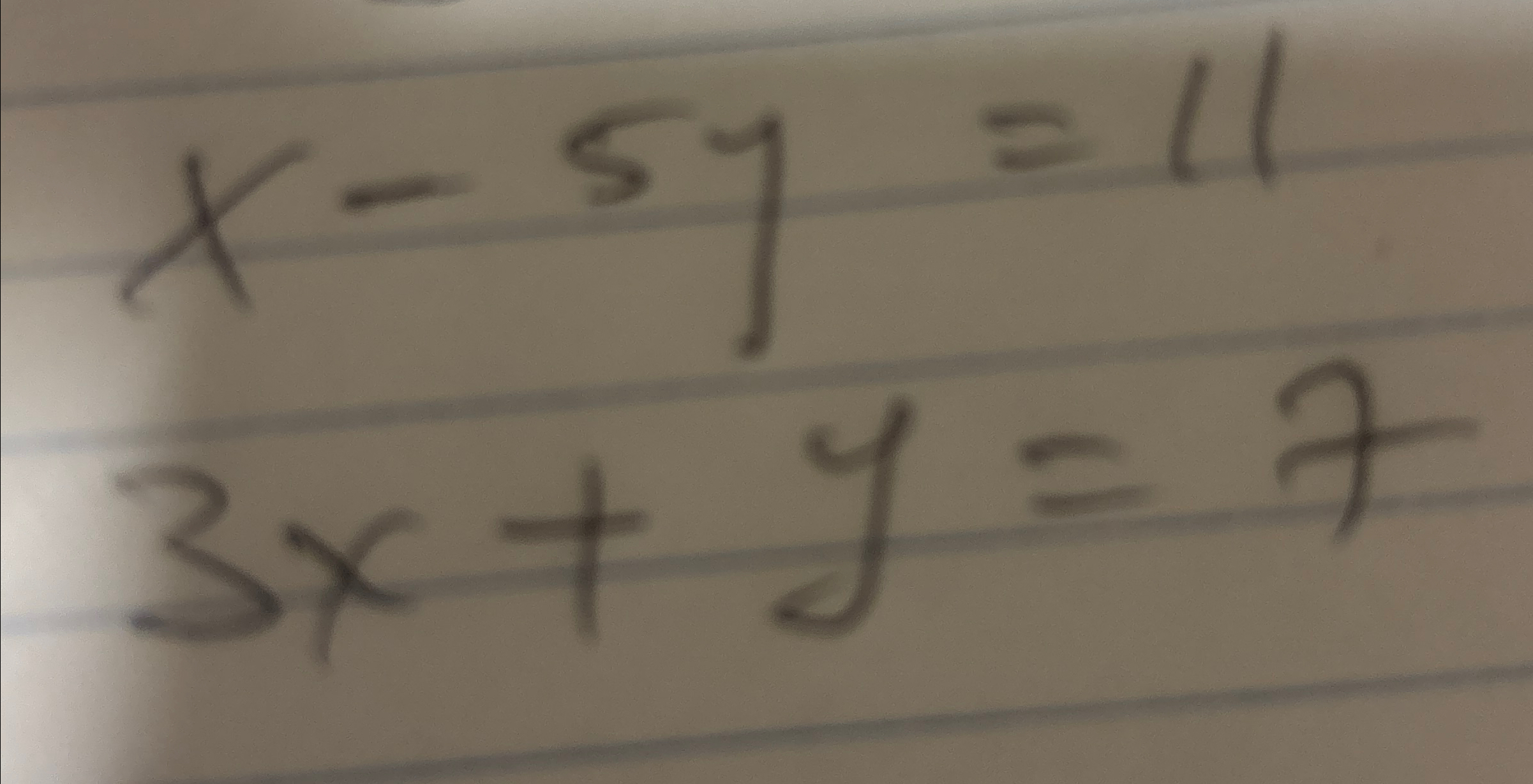 Solved Solve the substution method x-5y=113x+y=7 | Chegg.com