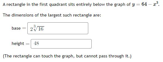 Solved A rectangle in the first quadrant sits entirely below | Chegg.com