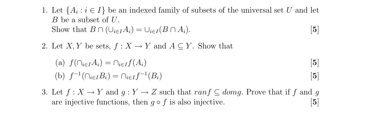 Solved Let {Ai:iinI} ﻿be an indexed family of subsets of the | Chegg.com