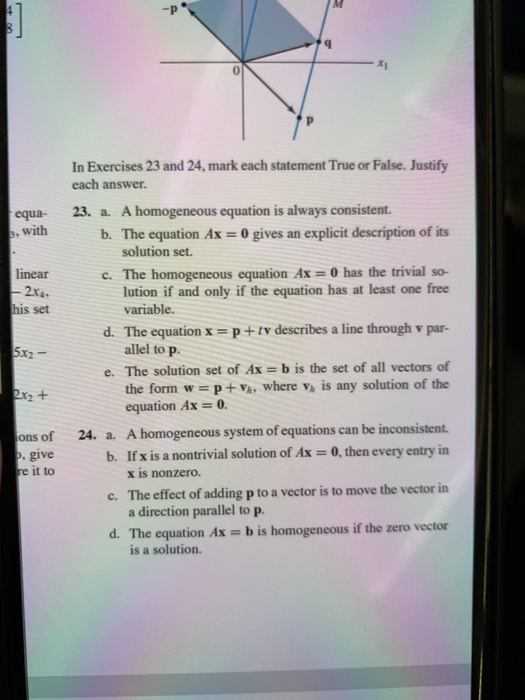 Solved 0 In Exercises 23 and 24, mark each statement True or | Chegg.com