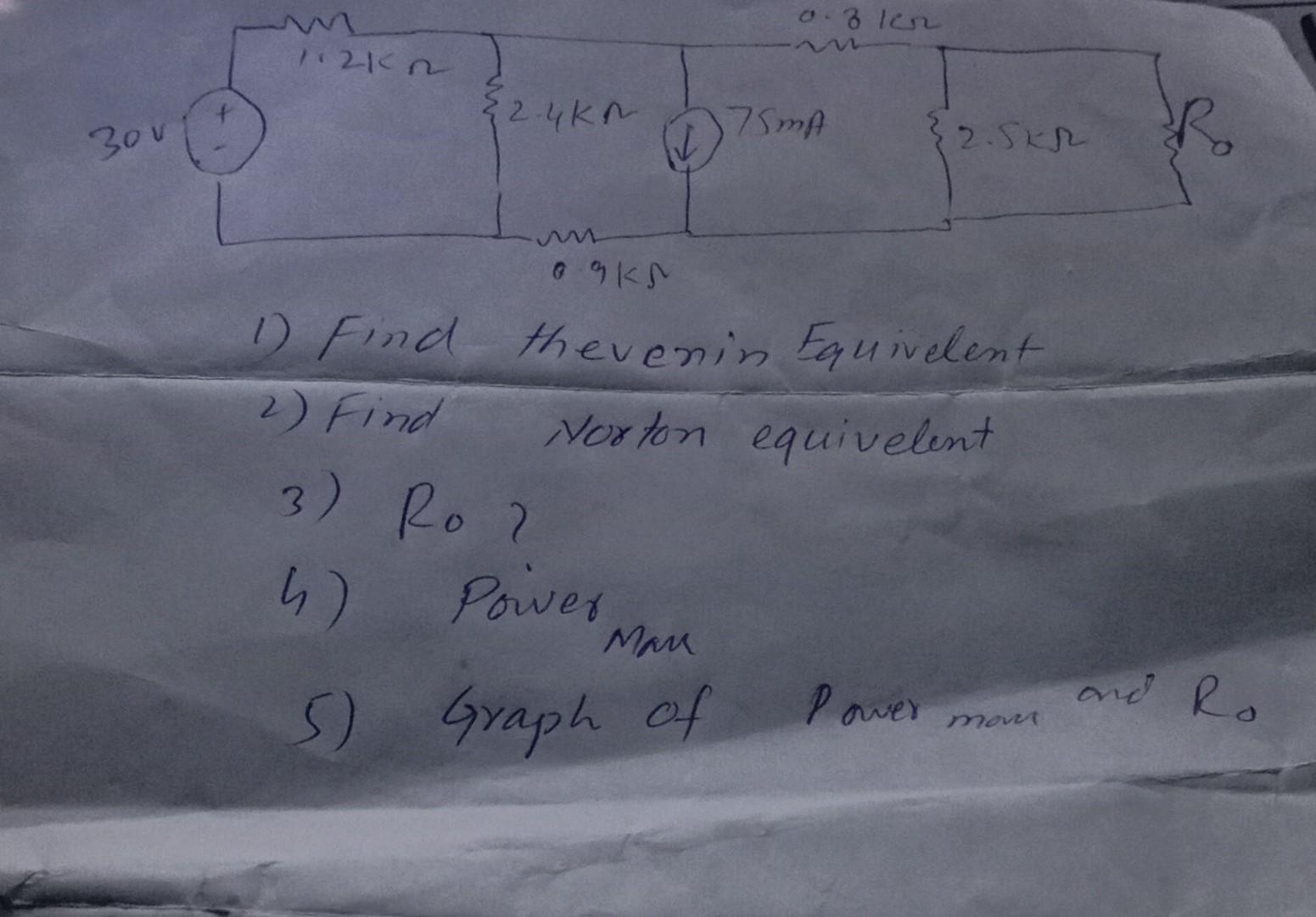 Solved 1) Find thevenin Equivelent 2) Find vorton equivelent | Chegg.com
