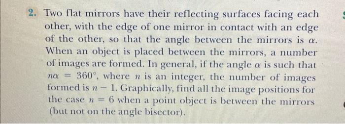 2. Two flat mirrors have their reflecting surfaces | Chegg.com