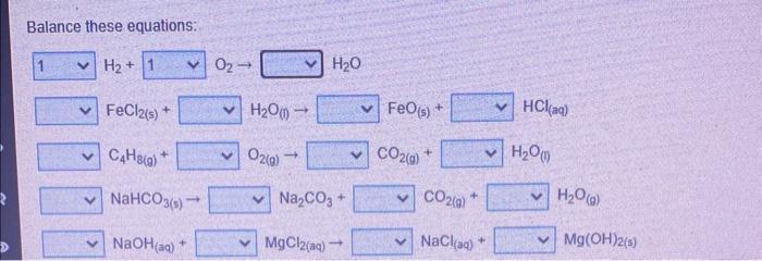 Solved Balance these equations: | Chegg.com