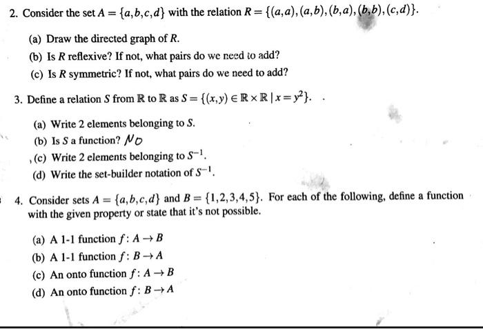 Solved 2. Consider the set A={a,b,c,d} with the relation | Chegg.com