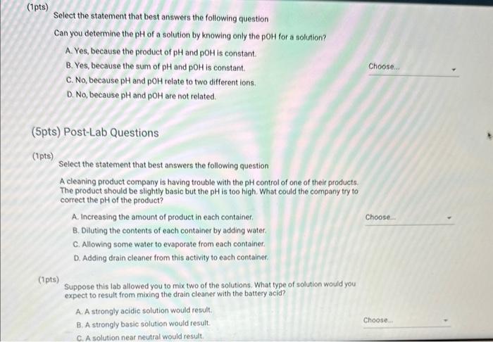 Open the PhET lab simulation for pH Scale in a new | Chegg.com