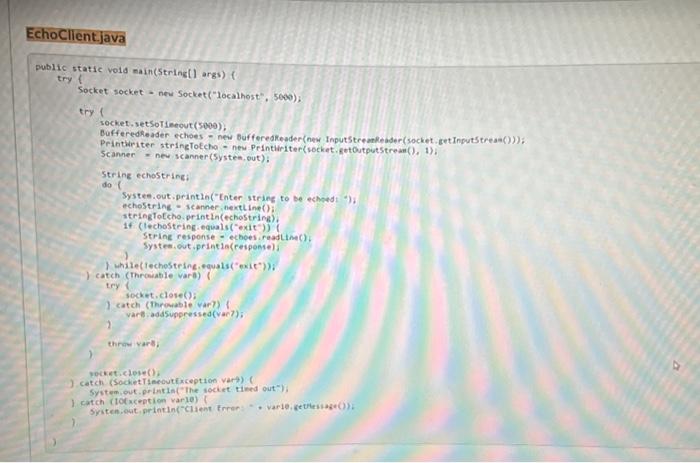 Solved 1. Debug following Echo server and client program. | Chegg.com