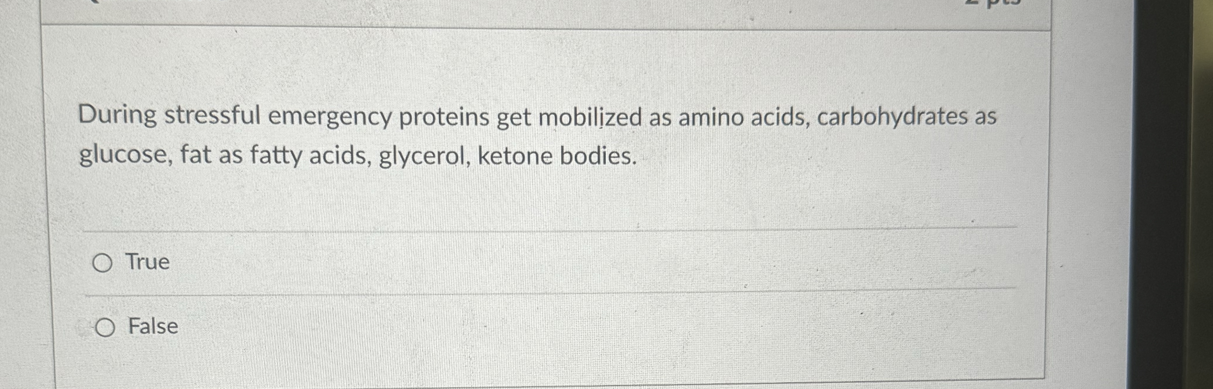 Solved During stressful emergency proteins get mobilized as | Chegg.com