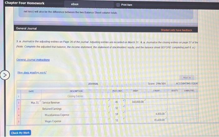 Solved Chapter Four Homework Instructions Ledger accounts, | Chegg.com