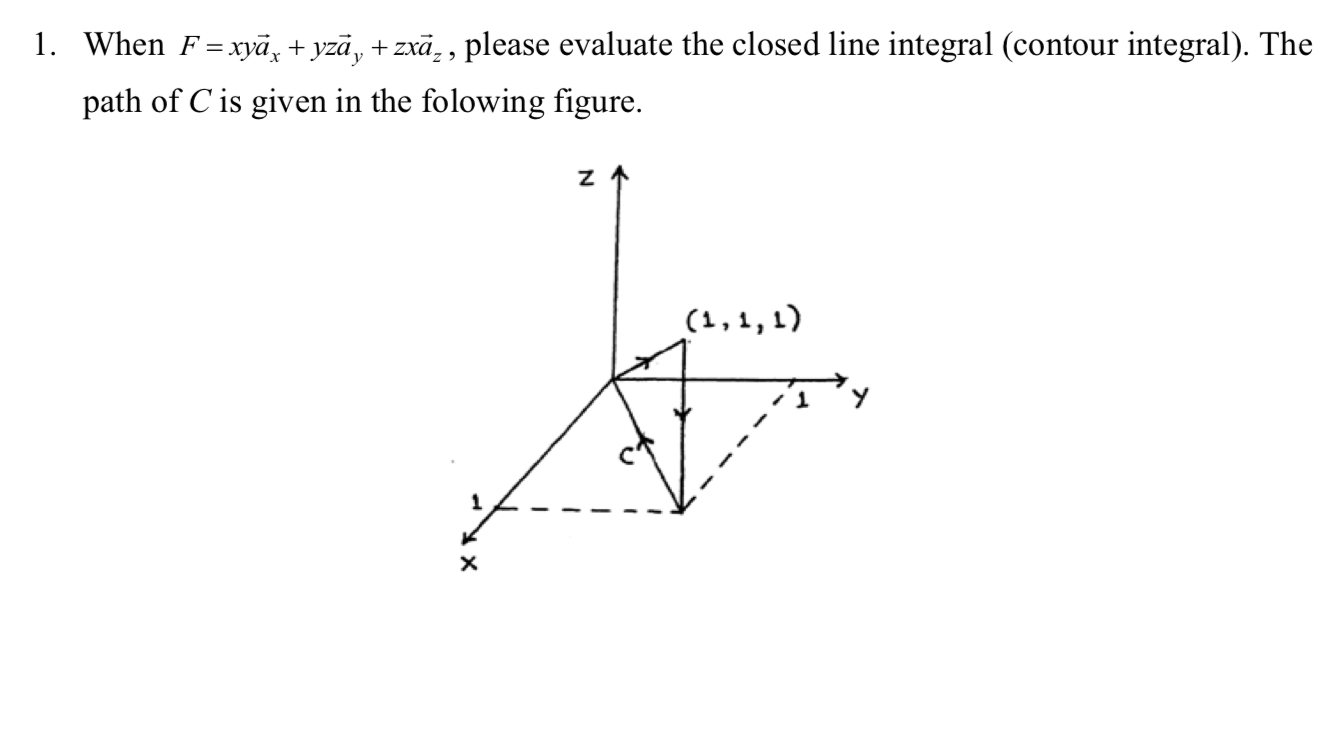 Solved When F=xyvec(a)x+yzvec(a)y+zxvec(a)z, ﻿please | Chegg.com