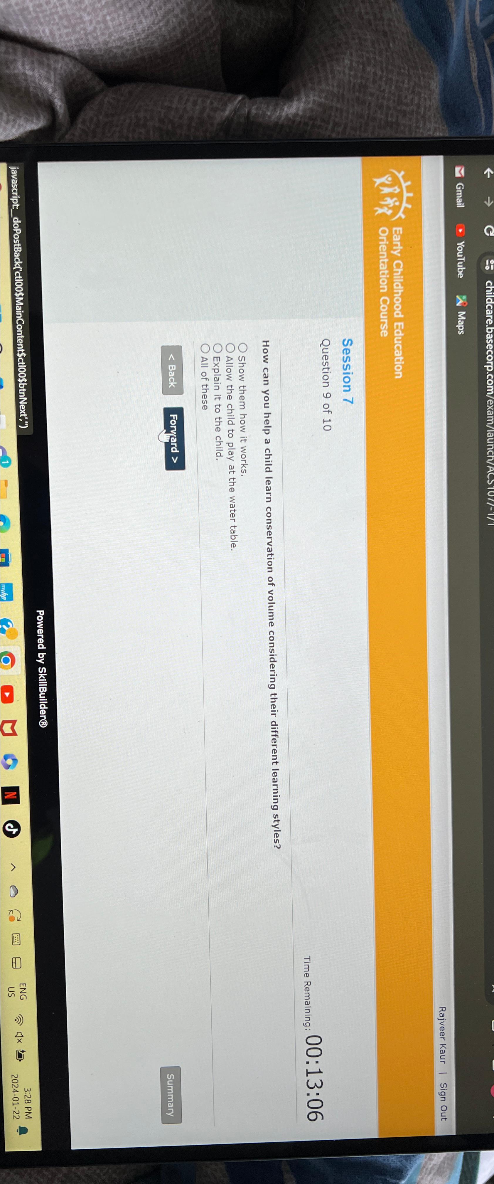 Solved GmailYouTubeMapsRajveer KaurSign OutEarly Childhood | Chegg.com
