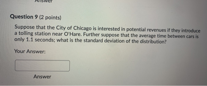 Solved Exponential Distribution Question 5 (2 points) | Chegg.com
