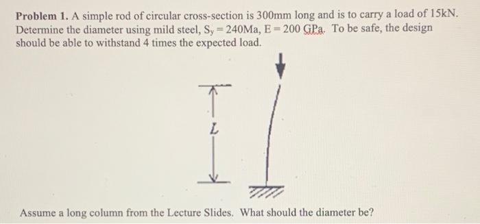 Solved Problem 1. A simple rod of circular cross-section is | Chegg.com