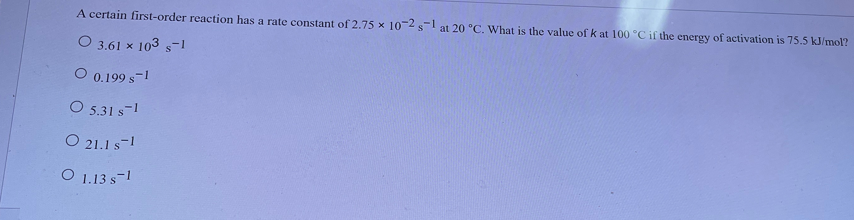 Solved A Certain First Order Reaction Has A Rate Constant Of