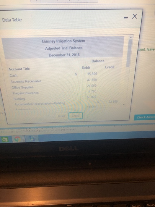 Data Table fent, lean Brinney Irrigation System | Chegg.com