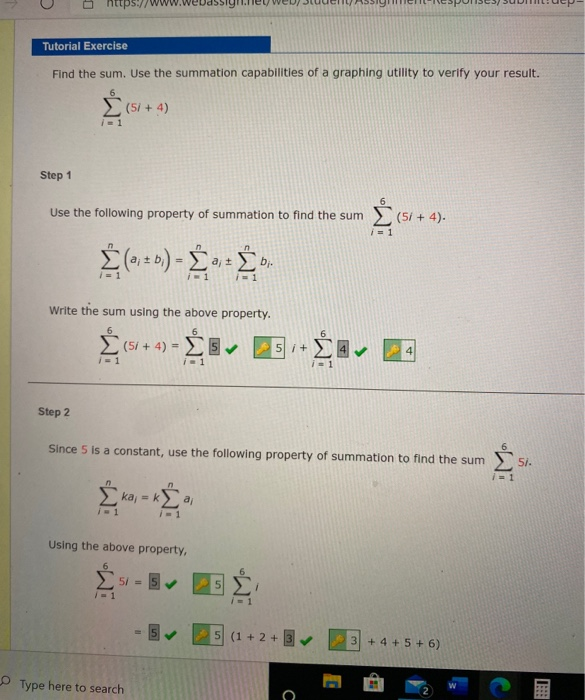 Solved Tutorial Exercise Find The Sum Use The 1781