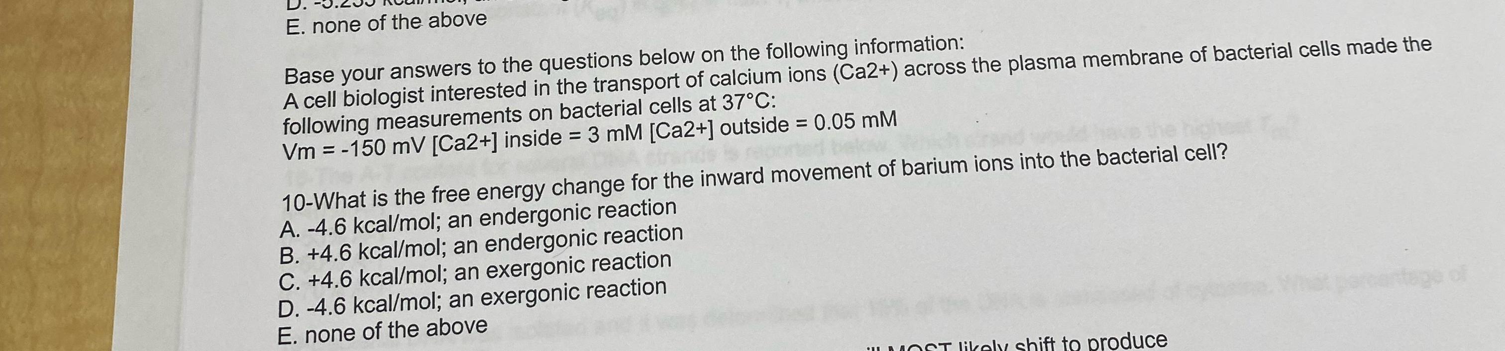 Solved E. ﻿none of the aboveBase your answers to the | Chegg.com