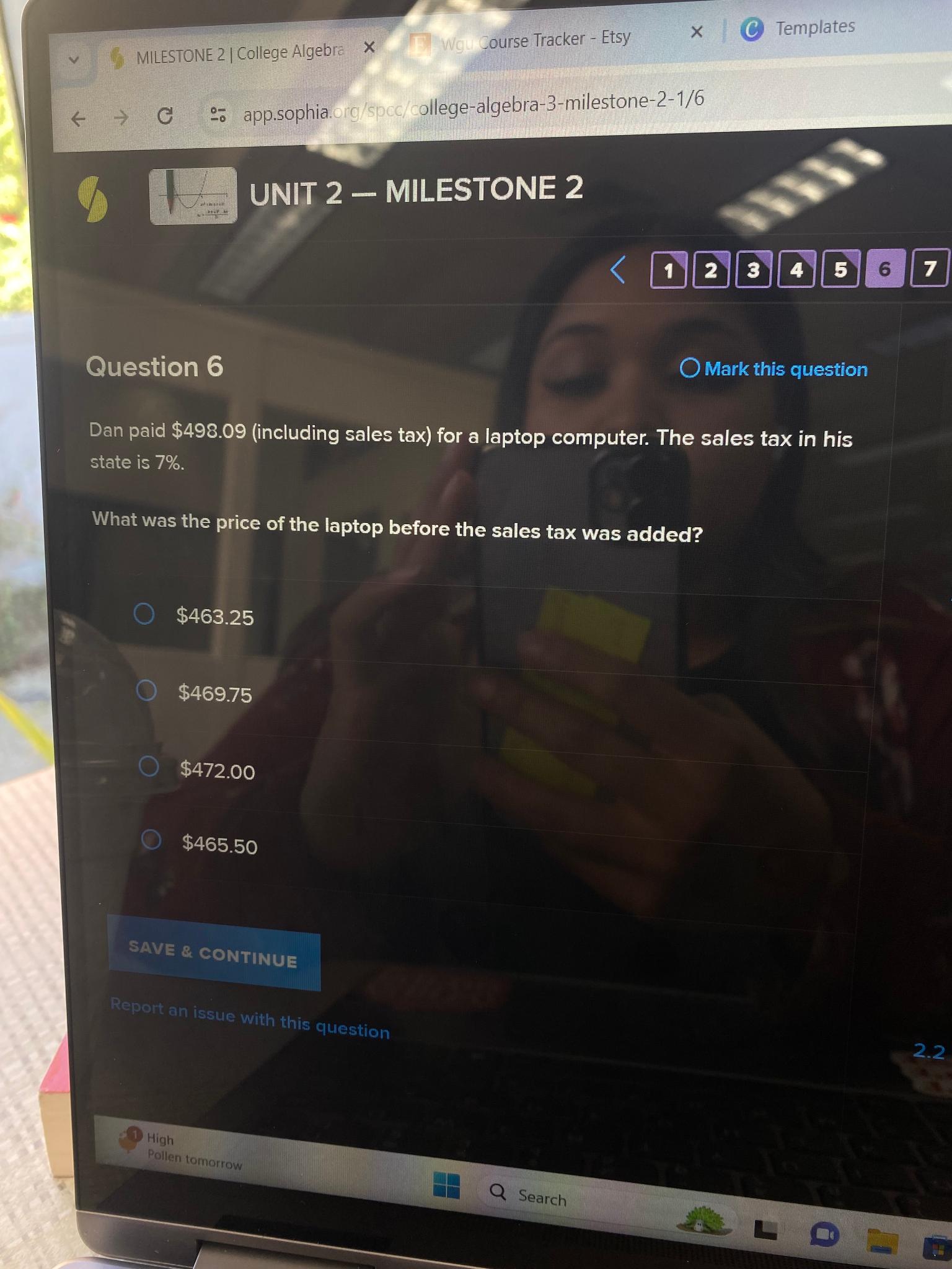 Solved MILESTONE 2 | ﻿College AlgebraxWgu Course Tracker - | Chegg.com