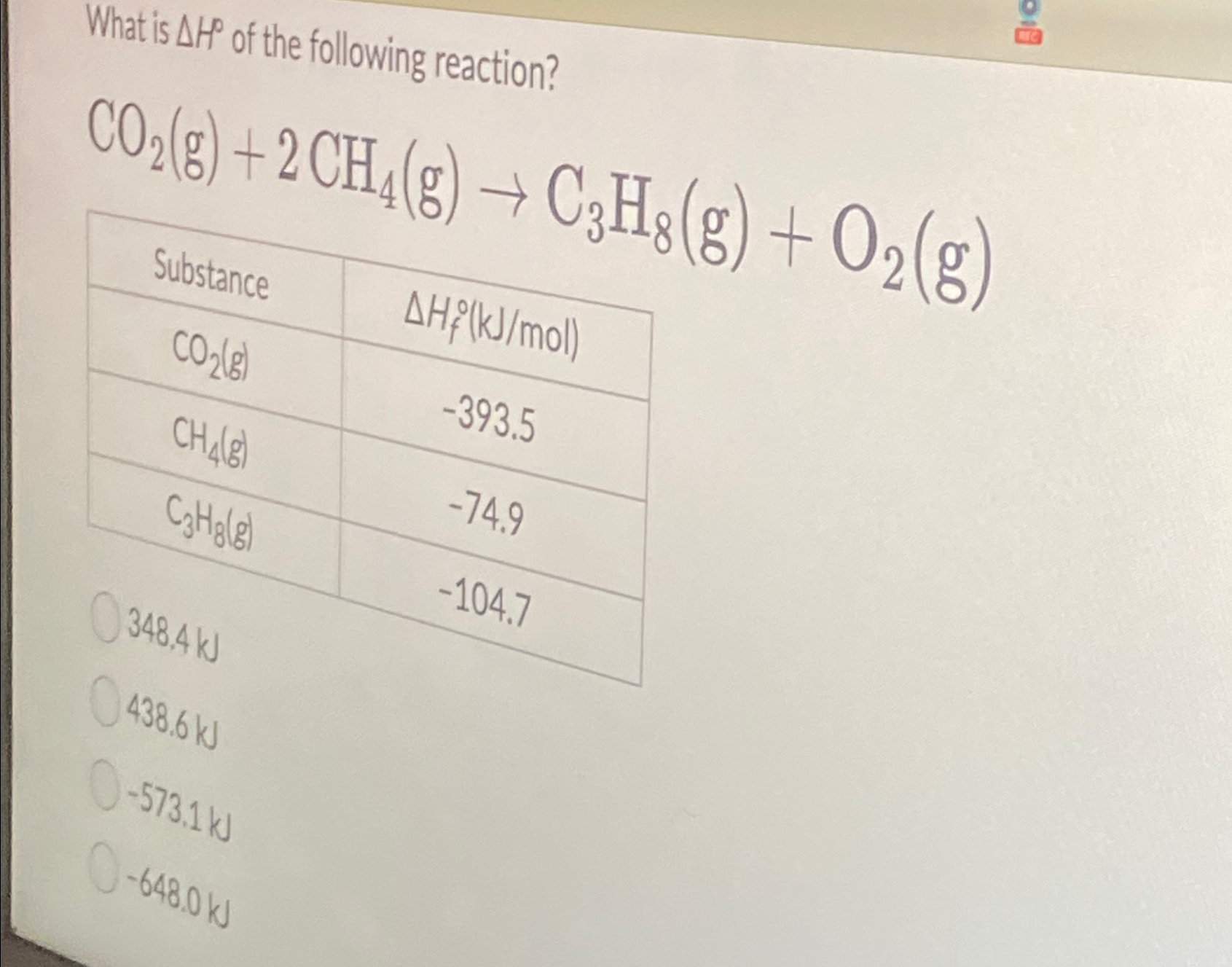 Solved What is ΔH° ﻿of the following | Chegg.com