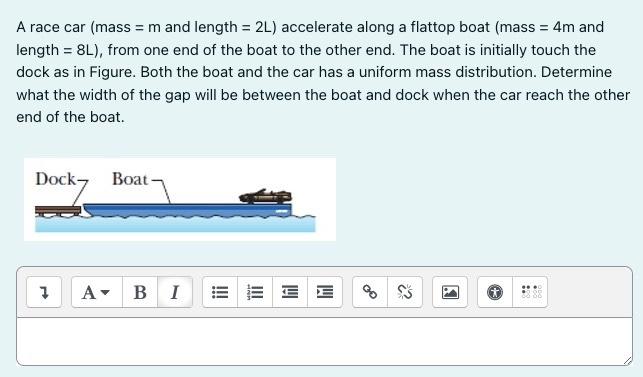 Solved A race car (mass =m and length =2 L ) accelerate | Chegg.com