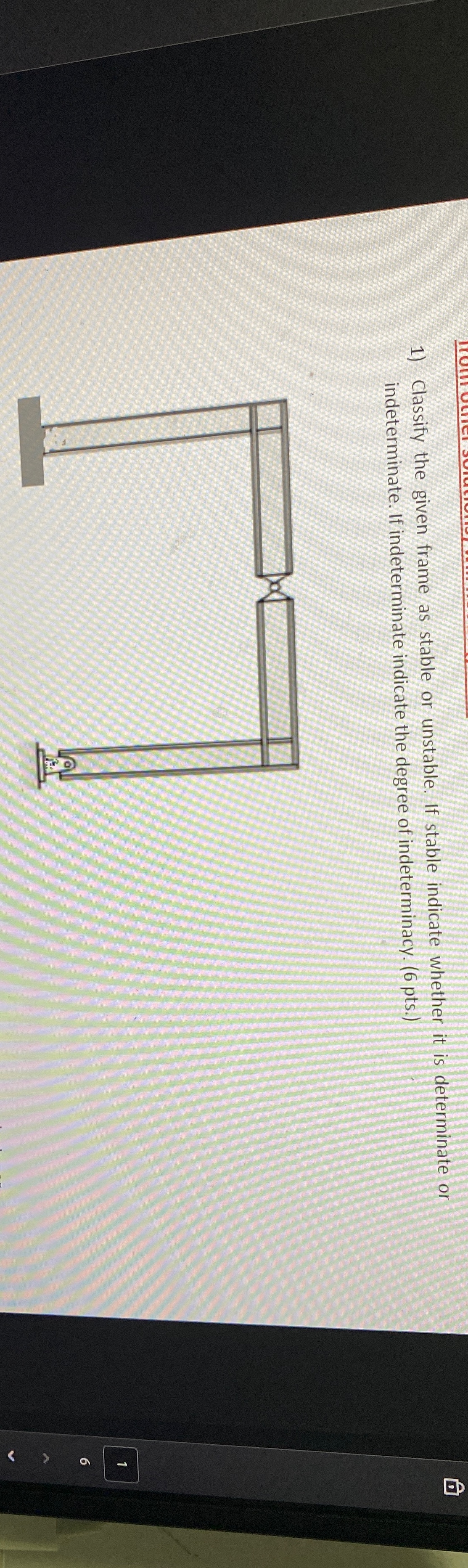Solved Classify the given frame as stable or unstable. If | Chegg.com
