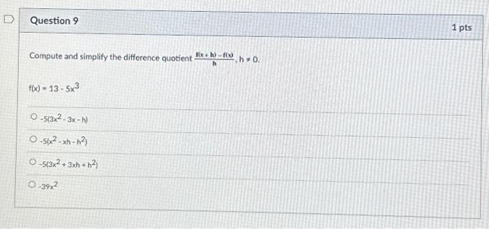 Solved Compute and simplify the difference quotient | Chegg.com