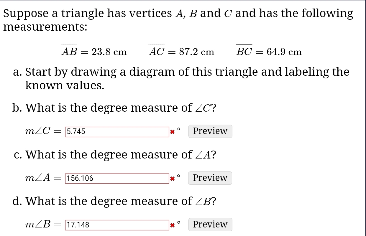 Solved Suppose a triangle has vertices A,B ﻿and C ﻿and has | Chegg.com
