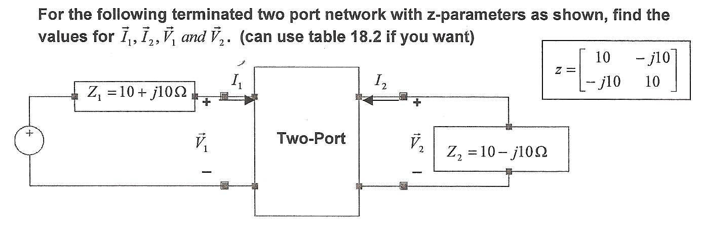 Solved For the following terminated two port network with | Chegg.com