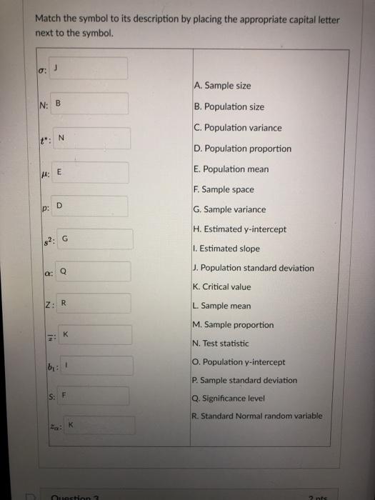 Solved Match the symbol to its description by placing the | Chegg.com