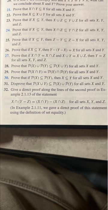 Solved we conclude about X and Y ? Prove your answer. 21. | Chegg.com