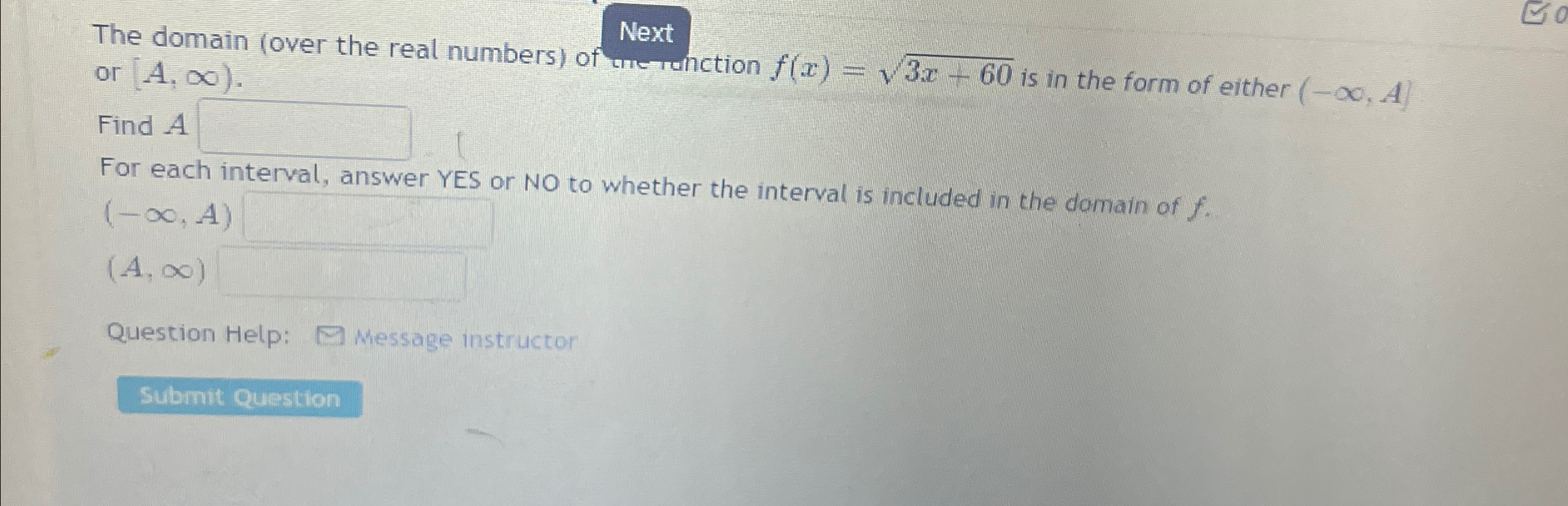 Solved NextThe domain (over the real numbers) ﻿of | Chegg.com