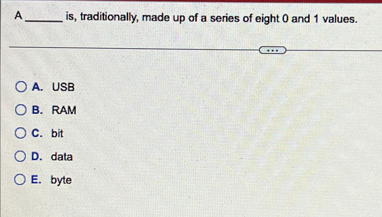 Solved A is, ﻿traditionally, made up of a series of eight 0 | Chegg.com