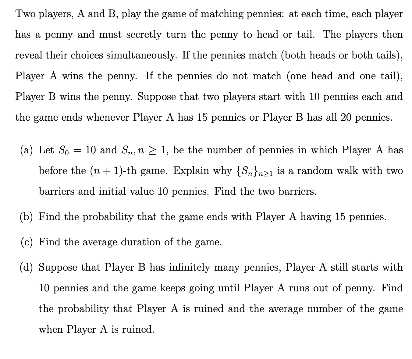 Solved Two players, A and B, ﻿play the game of matching | Chegg.com