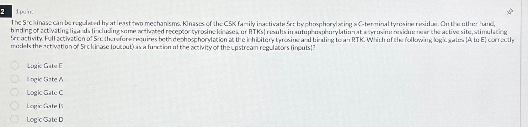 Solved 21 ﻿pointThe Src kinase can be regulated by at least | Chegg.com