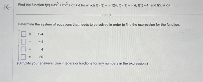 Solved Find the function f(x)=ax3+bx2+cx+d for which | Chegg.com