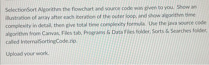Solved Selectionsort Algorithm The Flowchart And Source Code 7585