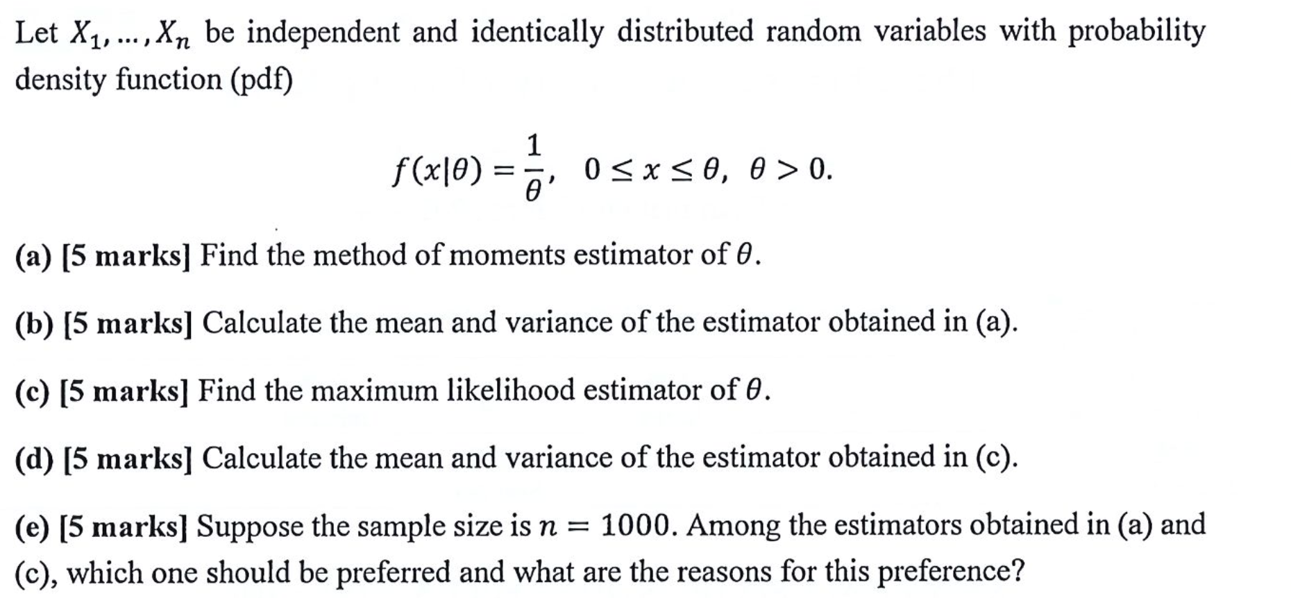 Solved Let x1,dots,xn ﻿be independent and identically | Chegg.com