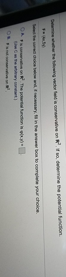 Solved Determine whether the following vector field is | Chegg.com