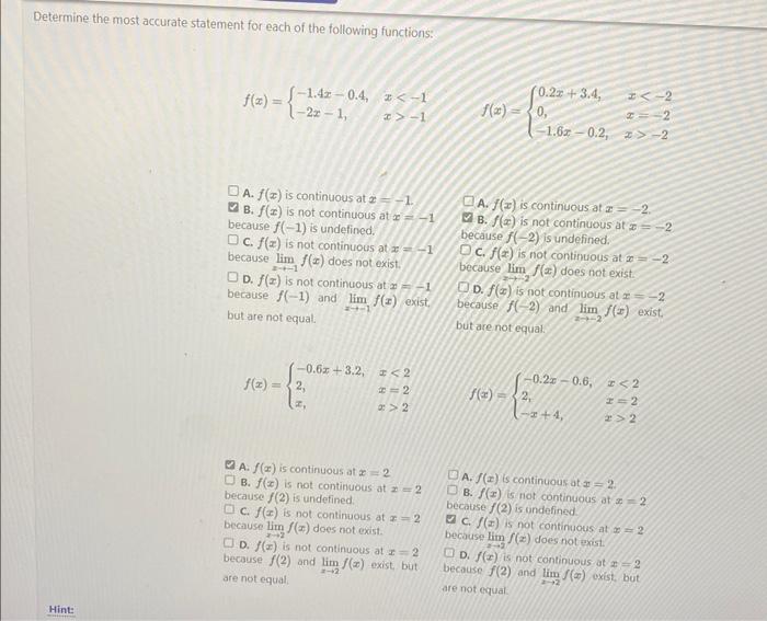 Solved Determine the most accurate statement for each of the | Chegg.com