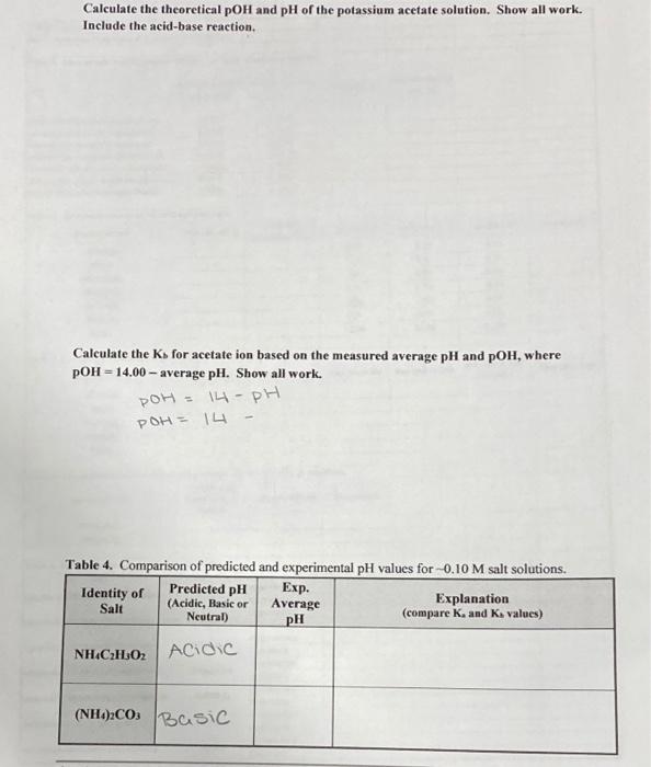 Solved Experiment 6 Table 3. Comparison of Accepted Values | Chegg.com