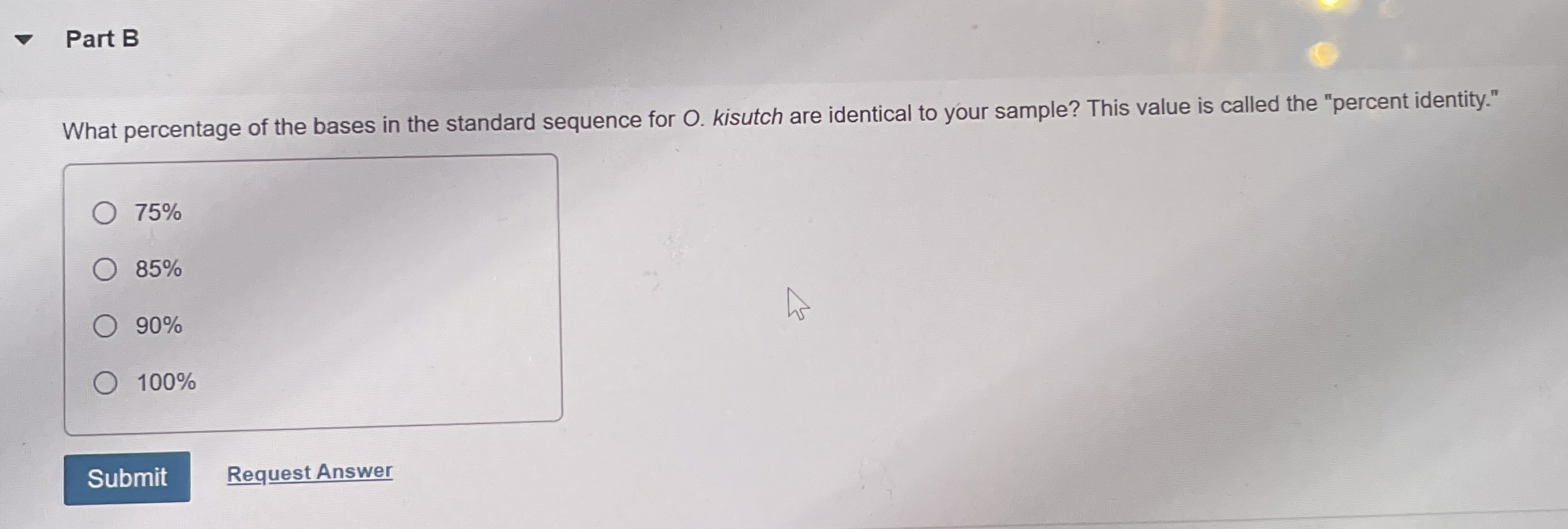 Solved Part BWhat percentage of the bases in the standard | Chegg.com