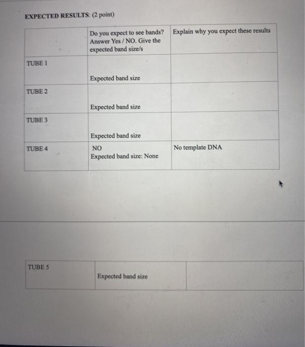 Solved EXPECTED RESULTS: (2 point) Do you expect to see | Chegg.com