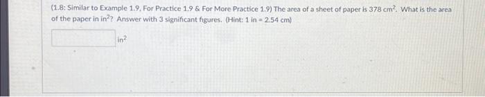 Solved The area of a sheet of paper is 378 cm2. What is the | Chegg.com