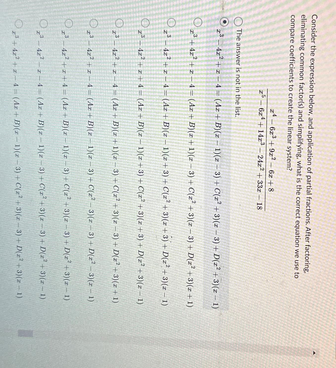 Solved Consider the expression below, and application of | Chegg.com