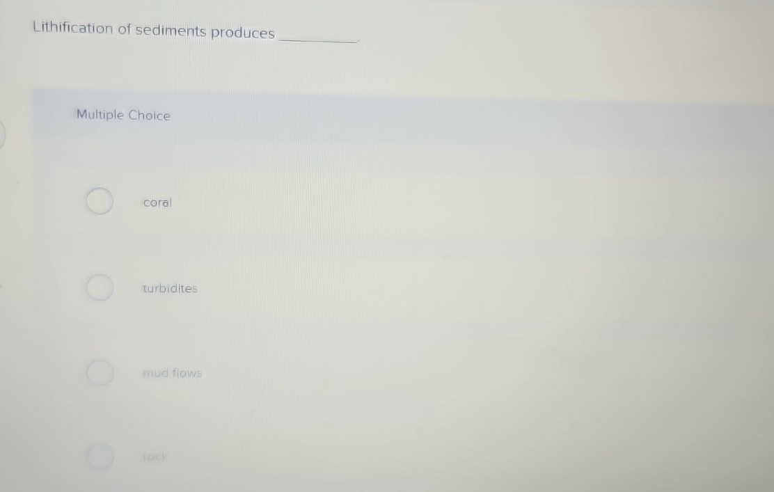 Solved Lithification of sediments producesMultiple | Chegg.com