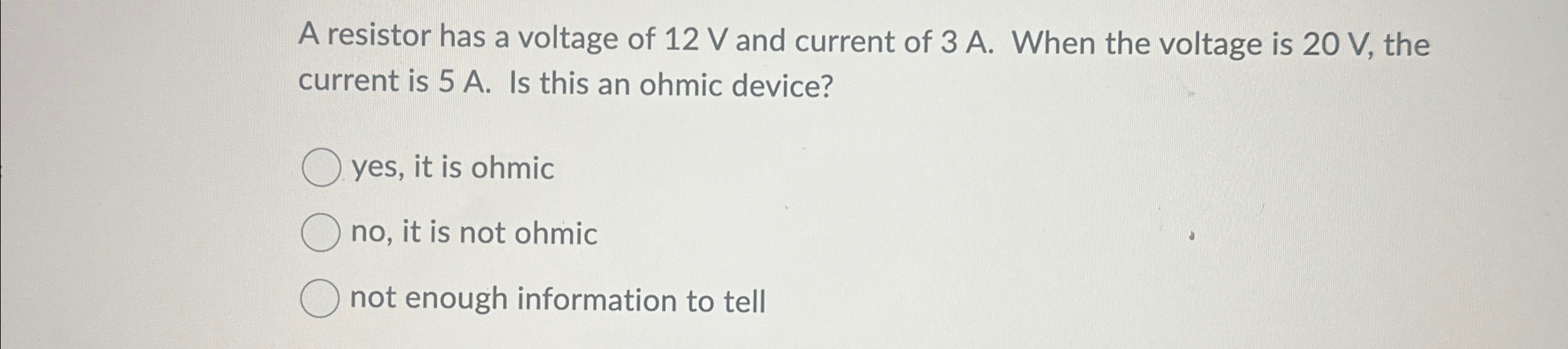Solved A resistor has a voltage of 12V ﻿and current of 3A. | Chegg.com