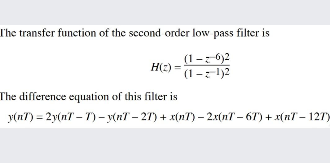 Solved The transfer function of the second-order low-pass | Chegg.com