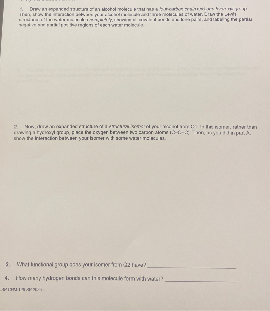 Solved Draw an expanded structure of an alcohol molecule | Chegg.com