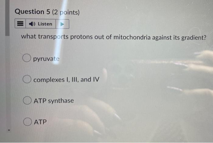 Solved Question 1 (2 points) 4) Listen if ATP + H20 --> ADP | Chegg.com